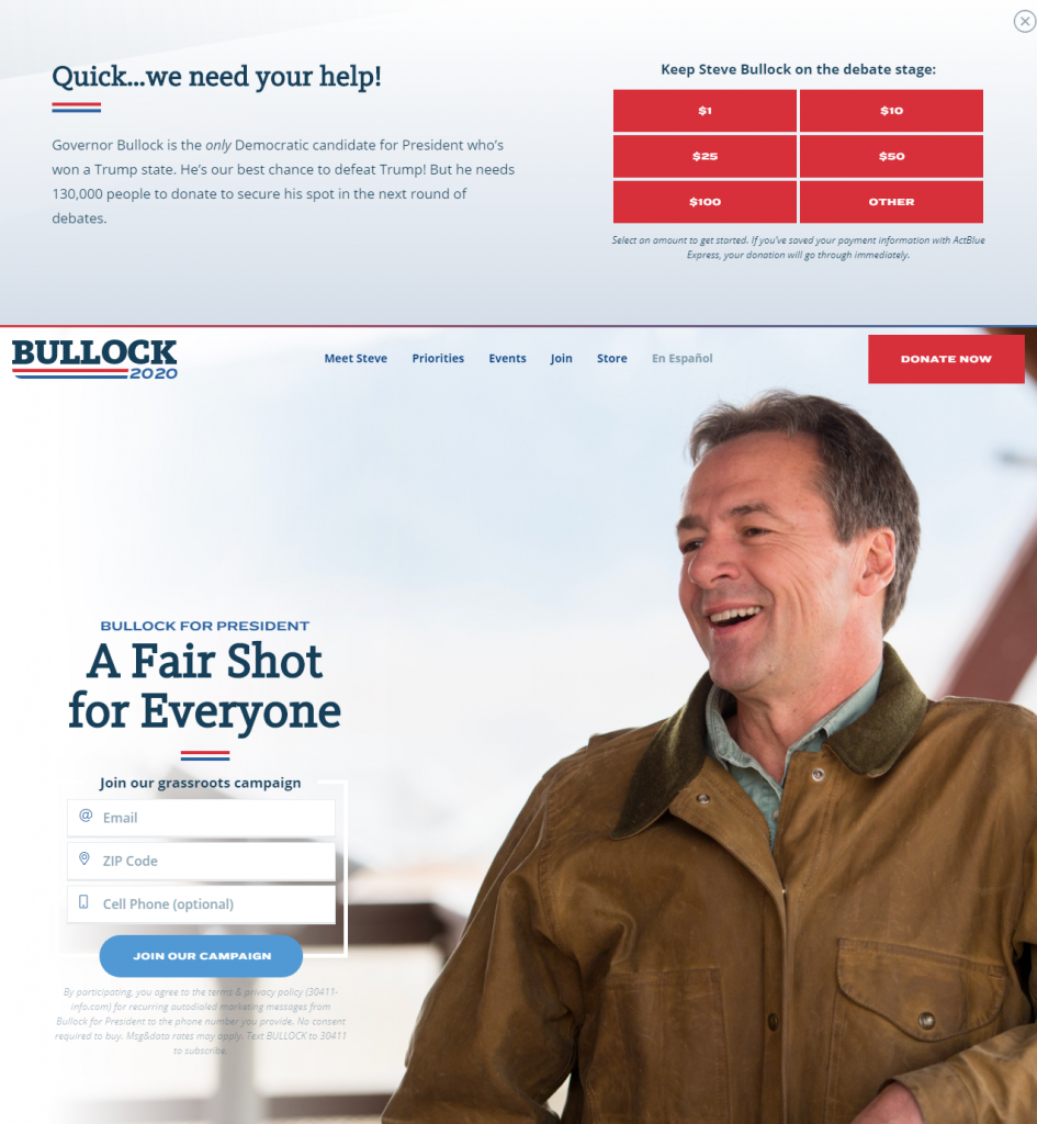 Homepage Snapshot for August 1, 2019: Governor Steve Bullock
